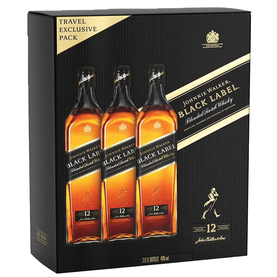 Johnnie Walker Black Label 12 Ani Tripack 3x1L - La-Bax